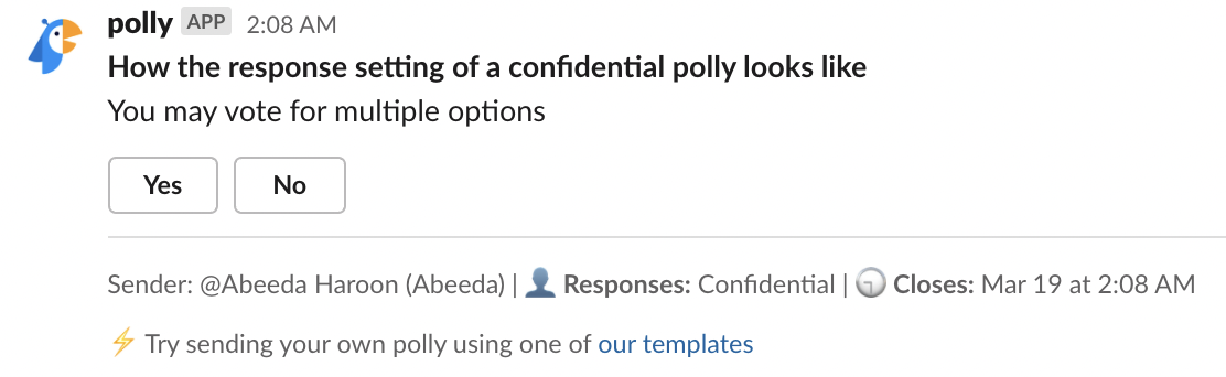 Response Anonymity Settings